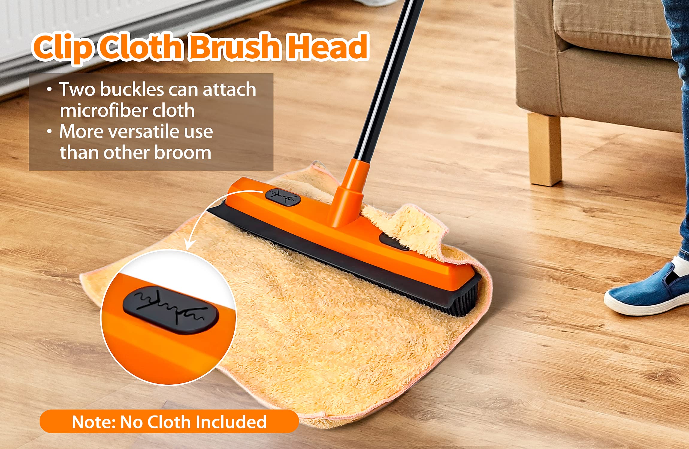 JEHONN Broom and Dustpan Set and JEHONN Rubber Broom
