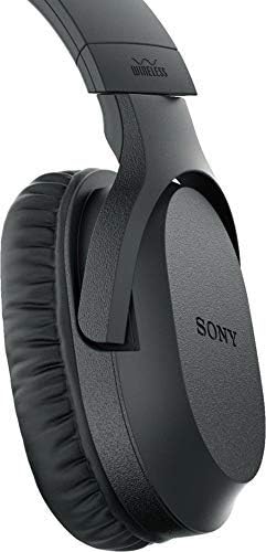 Sony Wireless RF Home Theater TV Headphones with Transmitter - 150-ft Wireless Range, Up to 20 Hours of Play Time (Black) & Zonoz Microfiber Cleaning Cloth Bundle