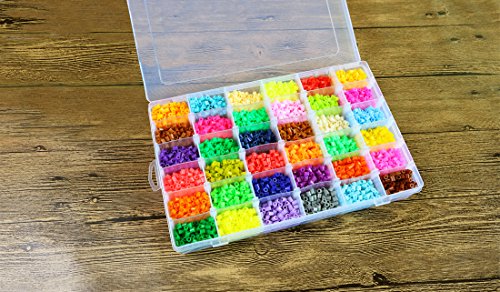 Zagarzoom Plastic Jewelry Organizer,Bead Case with 36 Grids,Clear