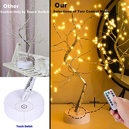 Upgraded Fairy Sparkly DIY Tree Lamp with Multifunction Remote Control, Spirit Artificial Bonsai Tree Night Lights, for Lighting Bedrooms Desktop Christmas Party (20β/108 Warm White Led)