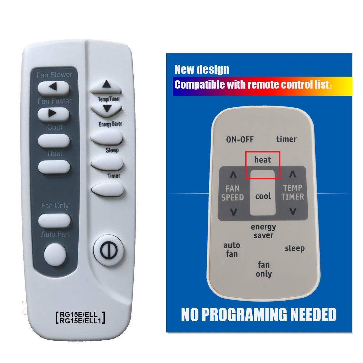 Replacement for Frigidaire Air Conditioner Remote Control Model Number: RG15E/E-ELL RG15E/E-ELL1 (Part Number: 5304477003 5304492053 5304483073)