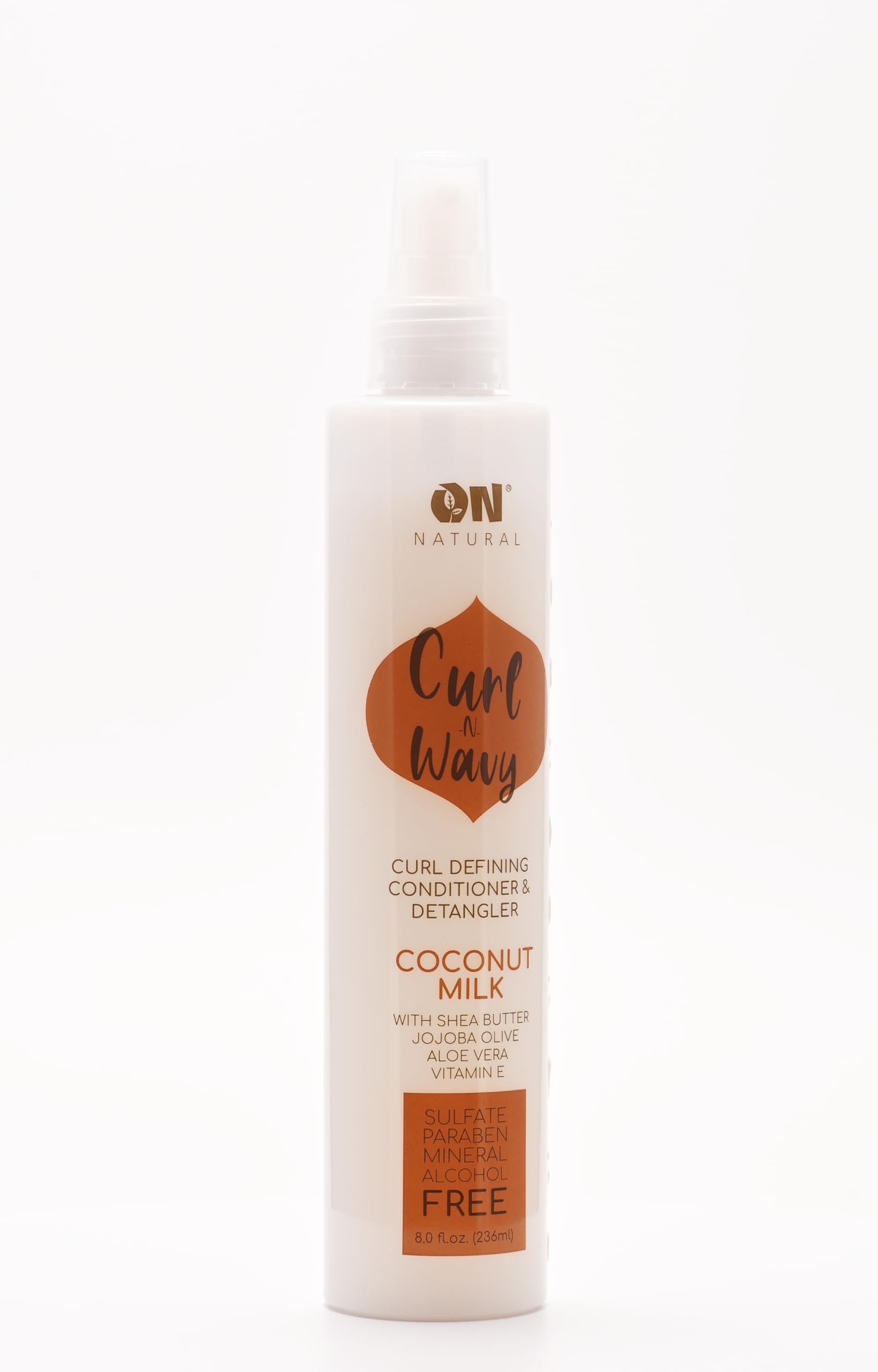 ON Natural Premium Oil Free Curl N Wavy Curl Defining Conditioner & Detangler, Coconut Milk 8 oz