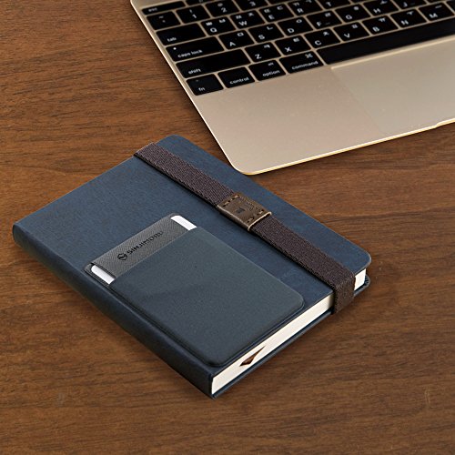 Sinjimoru Secure Card Holder for Back of Phone, Stretchy Fabric Cell Phone Wallet Stick On Credit Card Case for iPhone & Android. Sinji Pouch Flap Grey