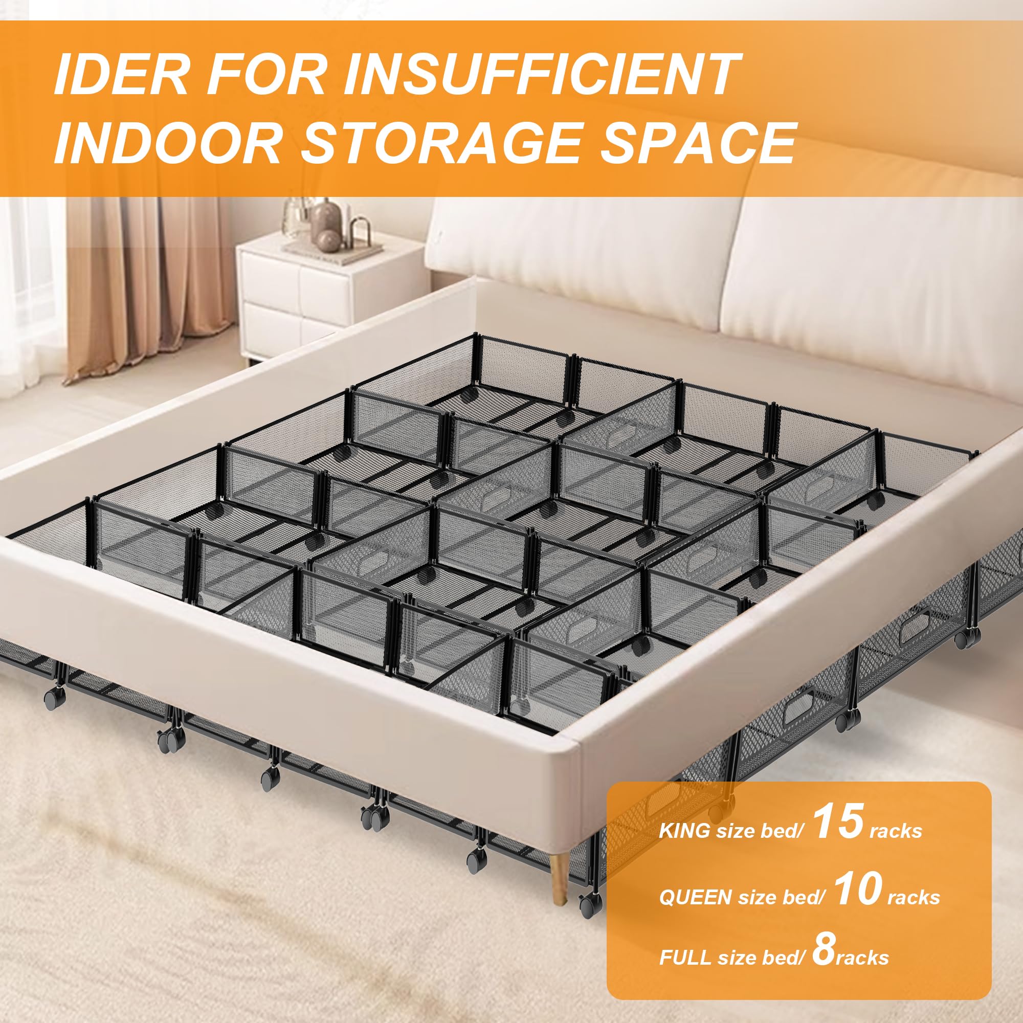 Under Bed Shoe Storage Organizer Underbed Storage Containers with Wheels Under Bed Drawers on Wheels Rolling Underbed Storage Shoe Box Dorm Room Bedroom Storage for Clothing Shoes Blanket Crib Book