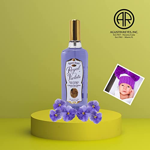 Royal Violets Baby Cologne with Aloe Vera for Baby Sensitive Skin, Relaxing Aroma, 7.6 Fl Oz, bottle