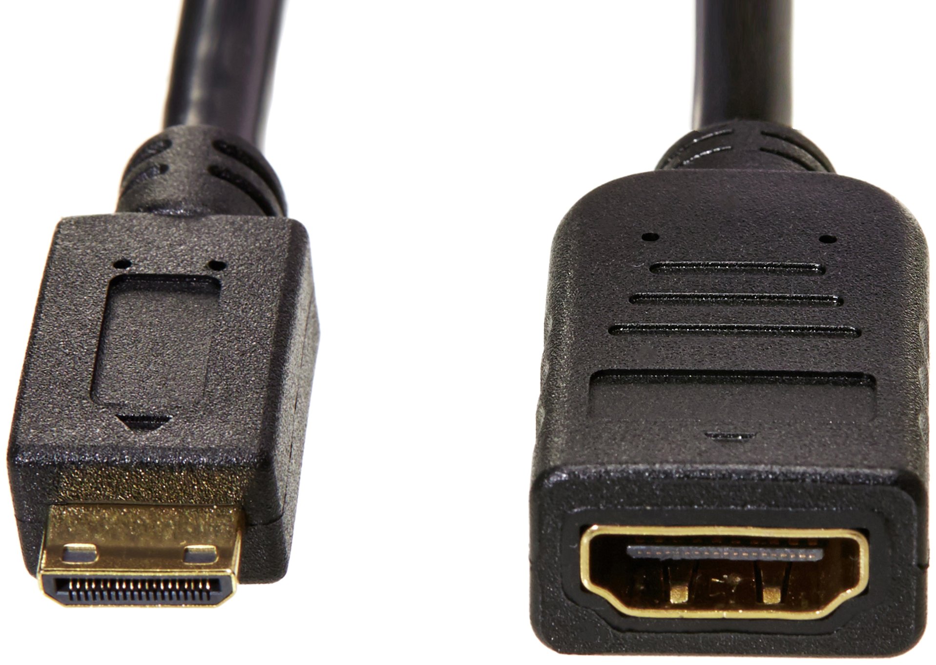 Amazon Basics Mini HDMI Male to HDMI Female Converter Adapter Cable - 6-Inch, 2-Pack, Black