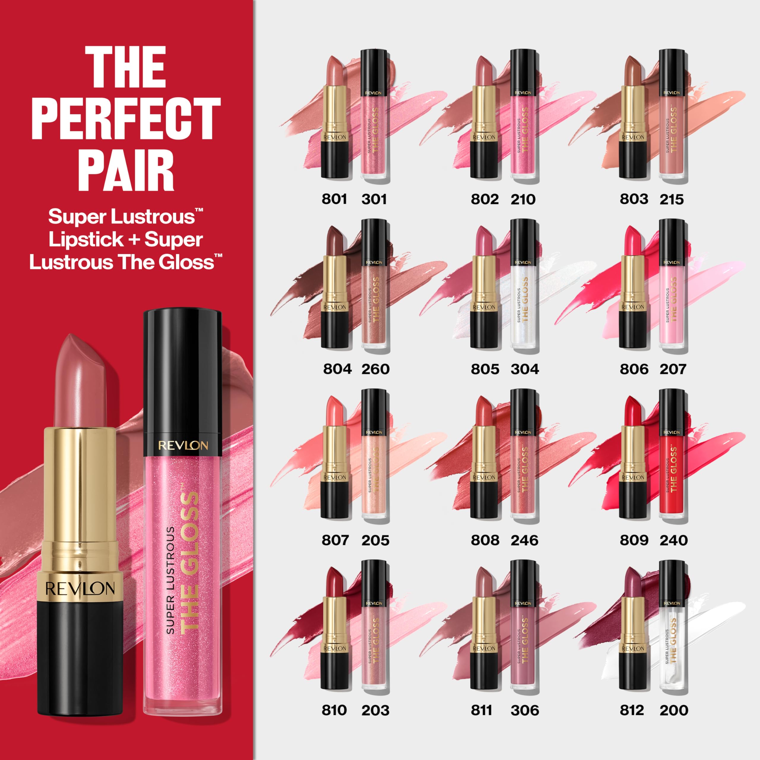 Revlon Super Lustrous Lip Gloss, Non-Sticky, High Shine Finish, 207 Pink Sky, 0.13 Oz