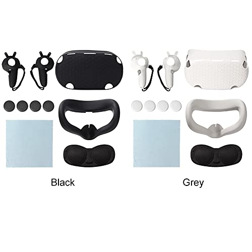 EKDJKK Soft Game VR Accessories Facial Pad Protective Cover Set Fit for Oculus Quest 2(Grey)