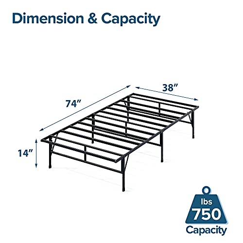ZINUS SmartBase Compack Mattress Foundation / 14 Inch Metal Bed Frame / No Box Spring Needed / Sturdy Steel Slat Support, Twin
