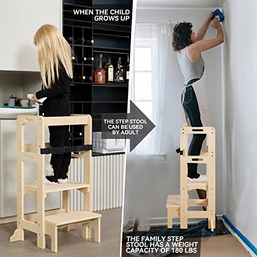 Scolyk Learning Tower for Toddlers 1-3 :Toddler Tower Kitchen Helper Stool for Toddlers,Toddler Kitchen Stool Helper,Toddler Step Stool Kitchen Helper,Toddler Stool for Kitchen Counter