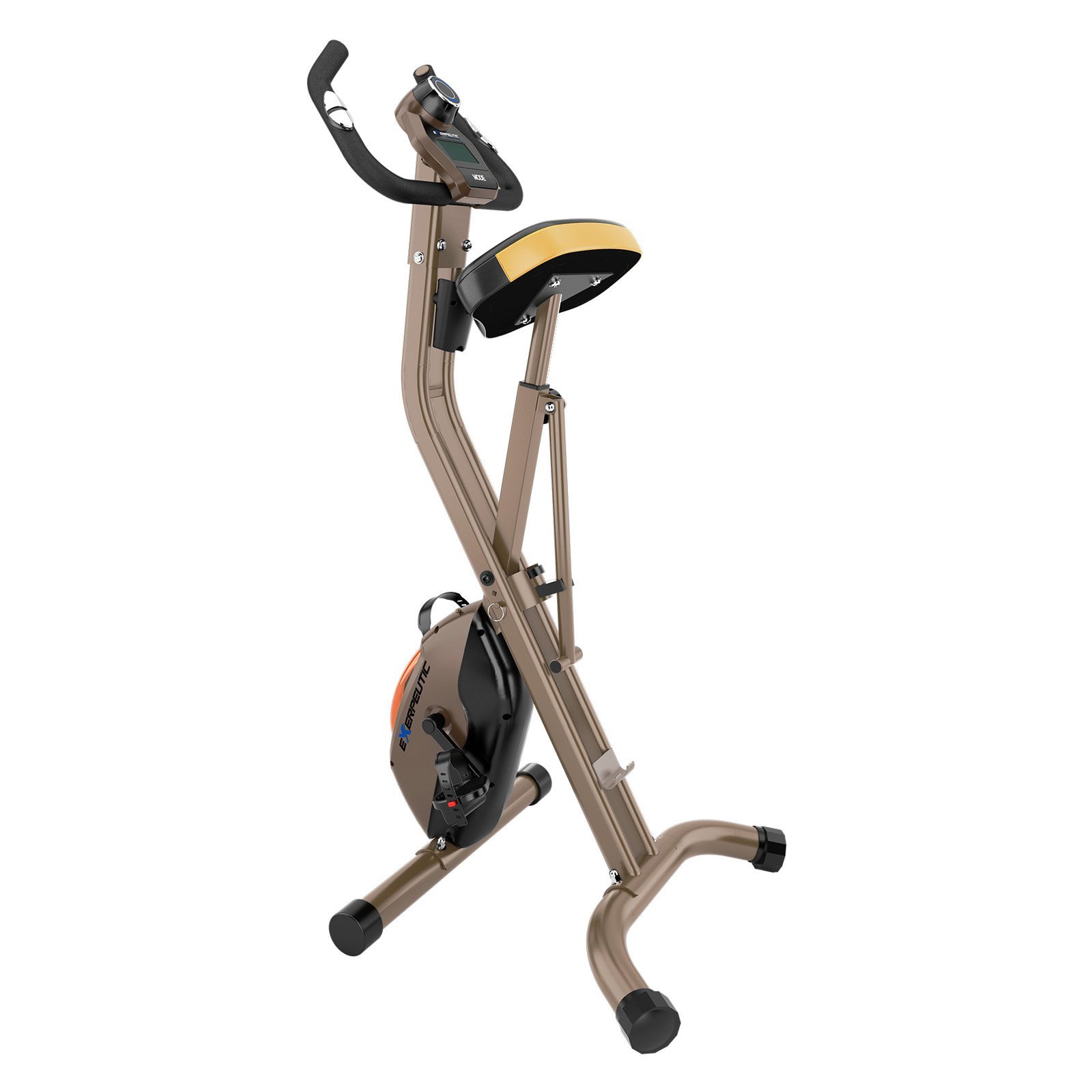 Exerpeutic Gold Heavy Duty Foldable Exercise Bike with 400 lbs Weight Capacity
