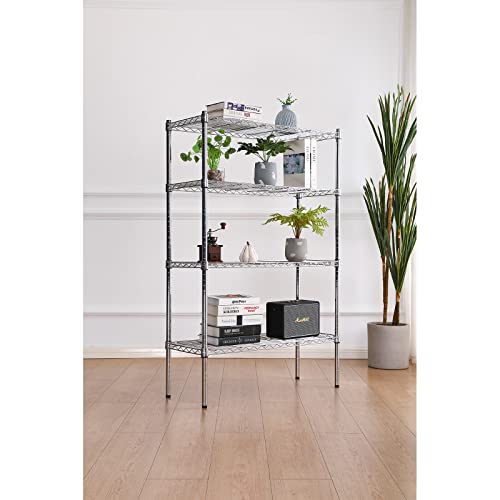 XCVBDE 4-Tier Storage Shelves 36''x14''x54'' Height Adjustable Garage Storage Shelves Heavy Duty Pantry Shelving Metal Utility Shelves Wire Rack for Home Kitchen Laundry Room Organization(Chrome)