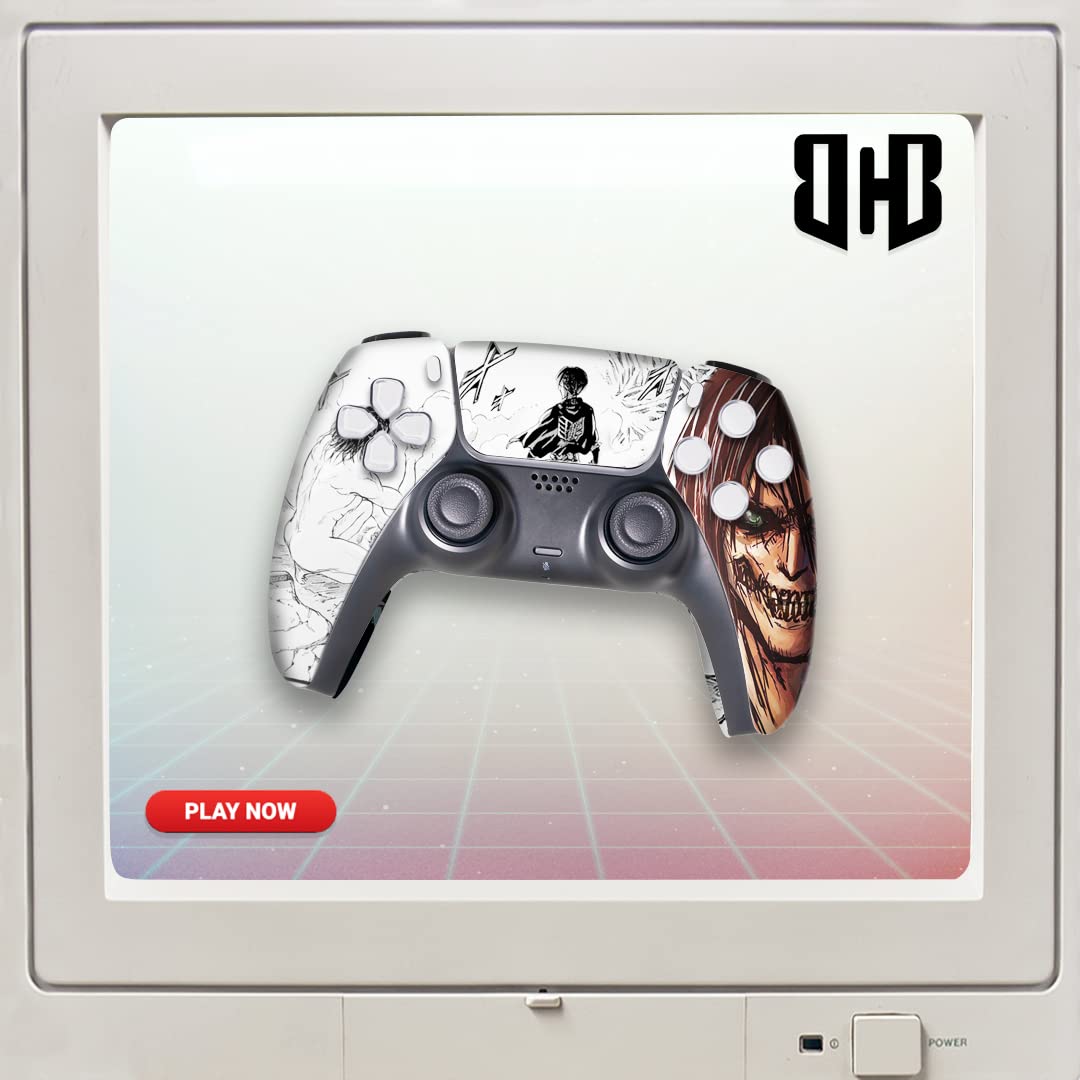 Haikyuu Hinata Custom PS-5 Controller Wireless compatible with Play-Station 5 Console by BCB Controllers | Proudly Customized in USA with Permanent HYDRO-DIP Printing (NOT JUST A SKIN)