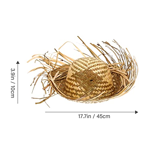 Zerodeko Beach Hat 2pcs Beachcomber Straw Hats, Hawaiian Straw Hats Summer Beach Hats Womens Hats