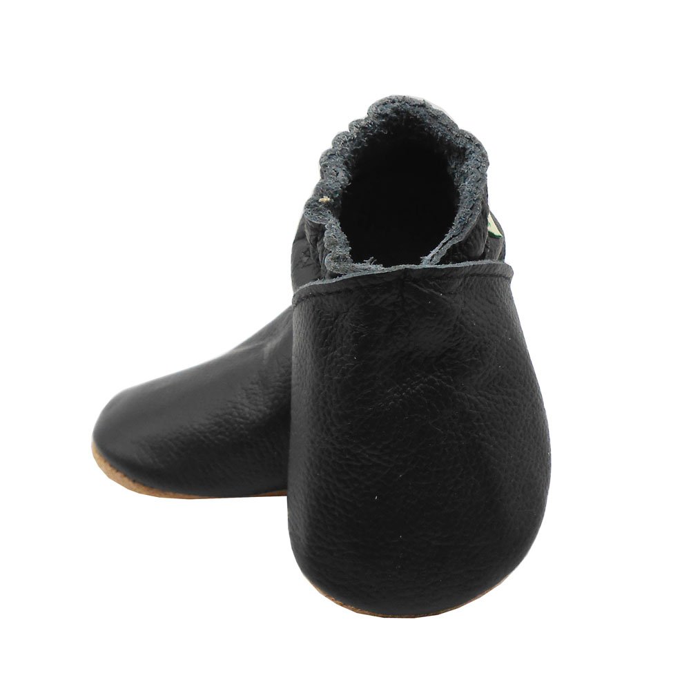 SAYOYO Baby Soft Sole Shoes Genuine Leather First Walker Infant Toddler Moccasins(6-12 Months, Black)