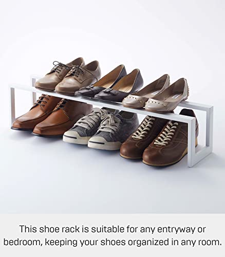 Yamazaki Expandable Home Adjustable, Small | Steel | Shoe Rack, Single, White