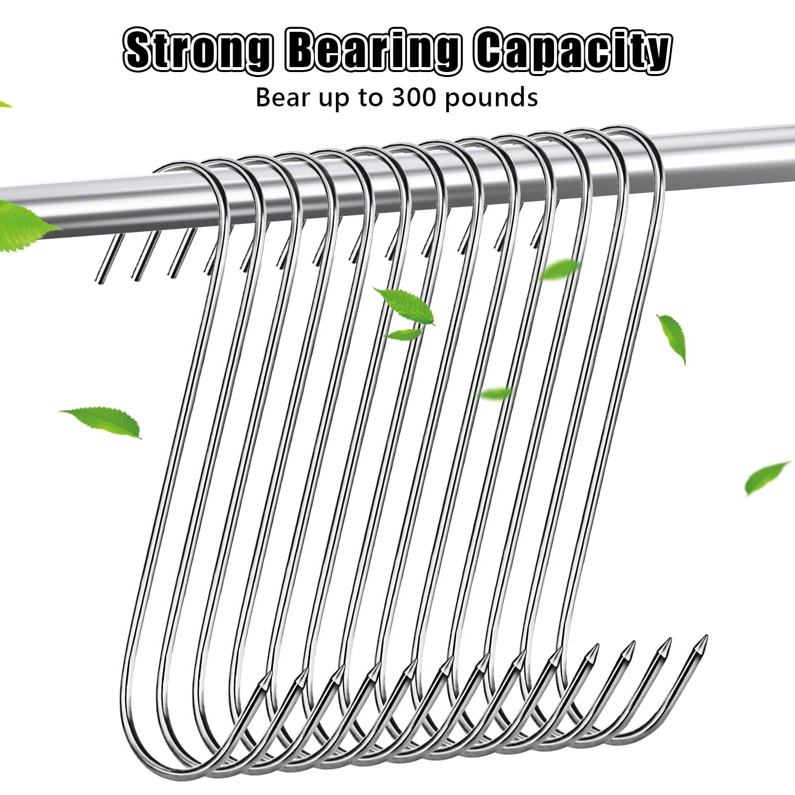 LANIAKEA 40PCS Meat Hook, 5.9'' Stainless Steel Meat Hooks Meat Hanging Hooks, Heavy Duty S Hooks Meat Hooks for Butchering, Smoker, Pig, Chicken, Fish, Beef, Poultry