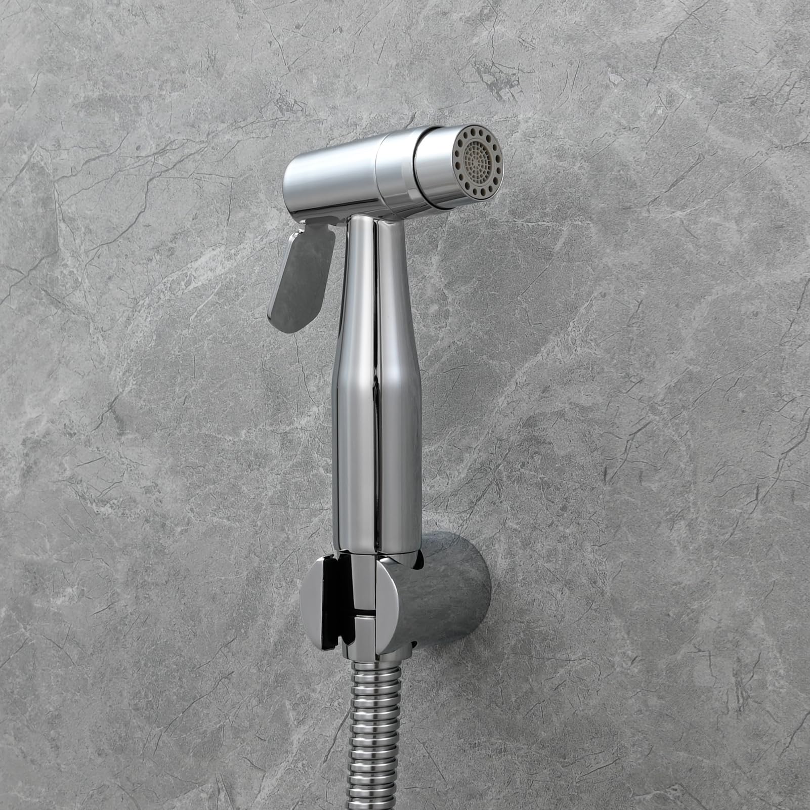 Tecmolog 2 Functions Bidet Toilet Sprayer Head Stainless Steel Bathroom Diaper Sprayer for Personal Hygiene, Chrome, WS024AD