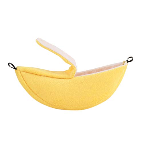 UEETEK Harmster Hammock,Banana Hamster Bed House Small Animal Warm Bed House Cage Nest Hamster Accessories