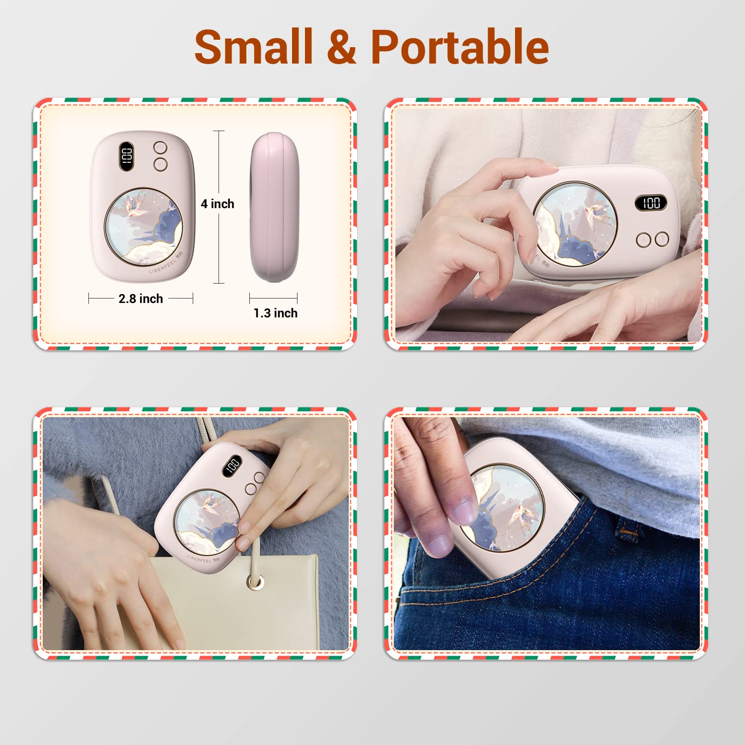 iDEART Battery Operated Rechargeable Hand Warmers Rechargeable, 10000mAh Portable Electric Hand Warmer, Gift for Winter