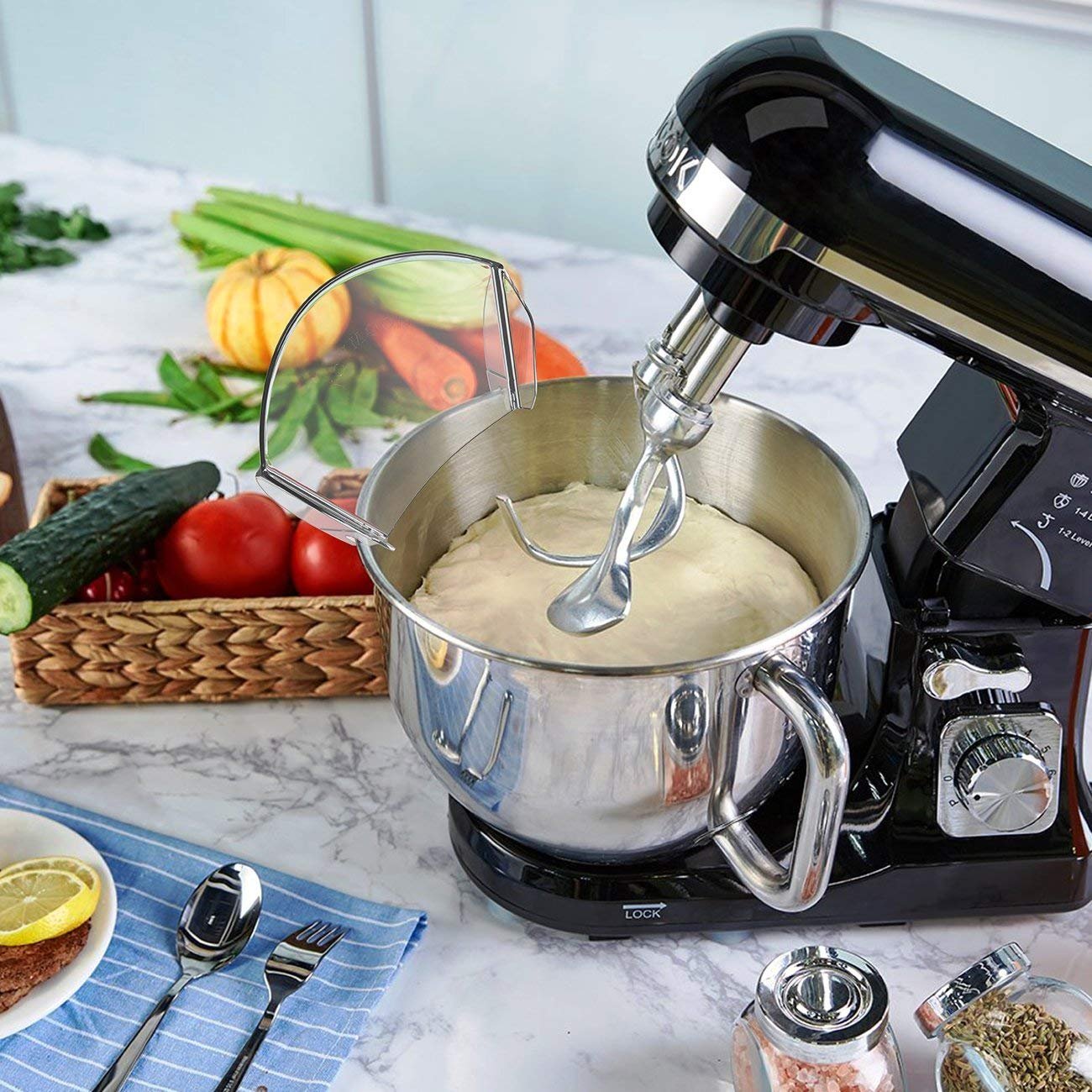 Pouring Shield, GUCHO Universal Pouring Chute for KitchenAid Bowl-Lift Stand Mixer Attachment/Accessories (pouringA)