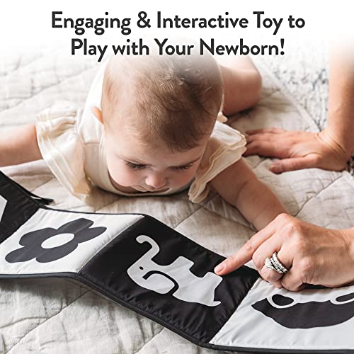 Spiggly Black and White High Contrast Soft Baby Book – Newborn Toy for 0-3 Months Visual and Brain Development – Infant Tummy Time Toy – Sensory Toy for Babies 0-6 Months