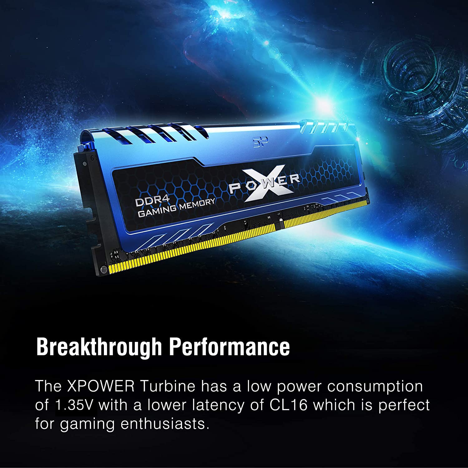Silicon Power DDR4 32GB (2x16GB) Turbine 3200MHz (PC4 25600) 288-pin CL16 1.35V UDIMM Desktop Memory Module RAM - Low Voltage (SP032GXLZU320BDA)