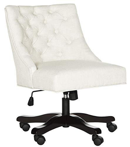 Safavieh Mercer Collection Soho Tufted Linen Light Cream Swivel Desk Chair