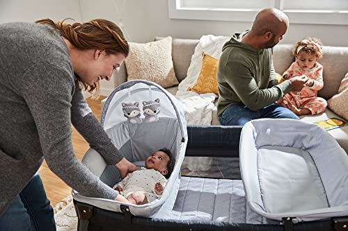 Safety 1st Play-and-Stay Play Yard, Easy fold, Full-Size Play Yard with Removable Full Bassinet, Dunes Edge