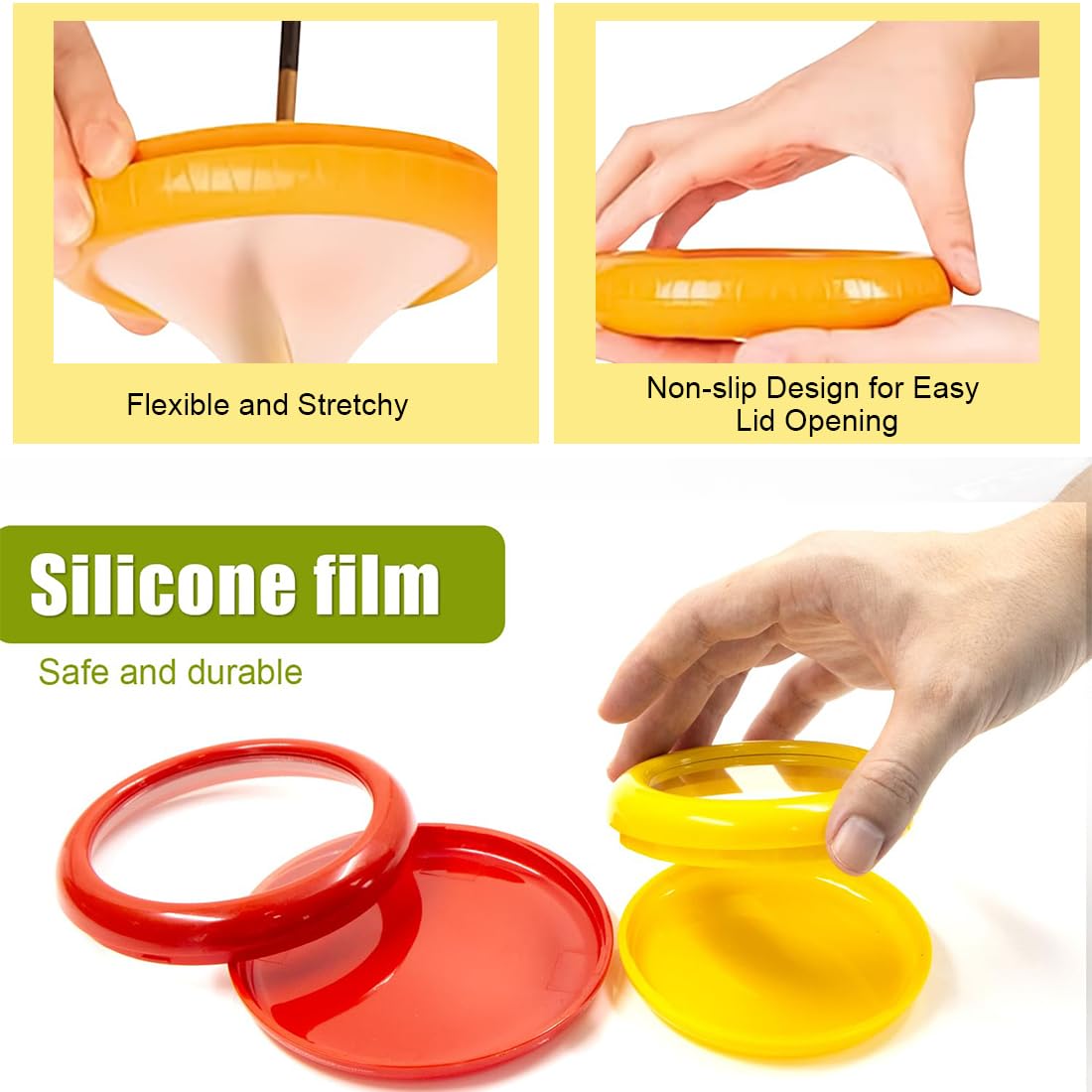 YJWZWE Reusable Fruit and Vegetable Storage Containers Lemon Keeper Tomato Holder Silicone Food Savers Fresh Stretch Pod for Fridge 2 Pack