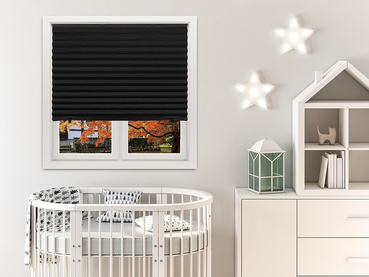 Redi Shade No Tools Original Blackout Pleated Paper Shade Black, 48 in x 72 in, 6 Count (Pack of 1)