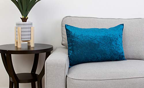 Thro by Marlo Lorenz TH014509004E Ibenz Ice Velvet Pillow, 14 x 22 in, Teal