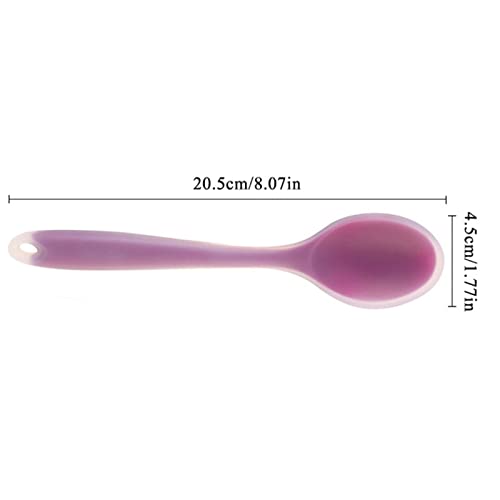MABSSI Colorful Silicone Spoon Heat Resistant Easy To Clean Non-stick Rice Spoons High Temperature Spoon Tableware Utensil Kitchen Tool (Size : Green)