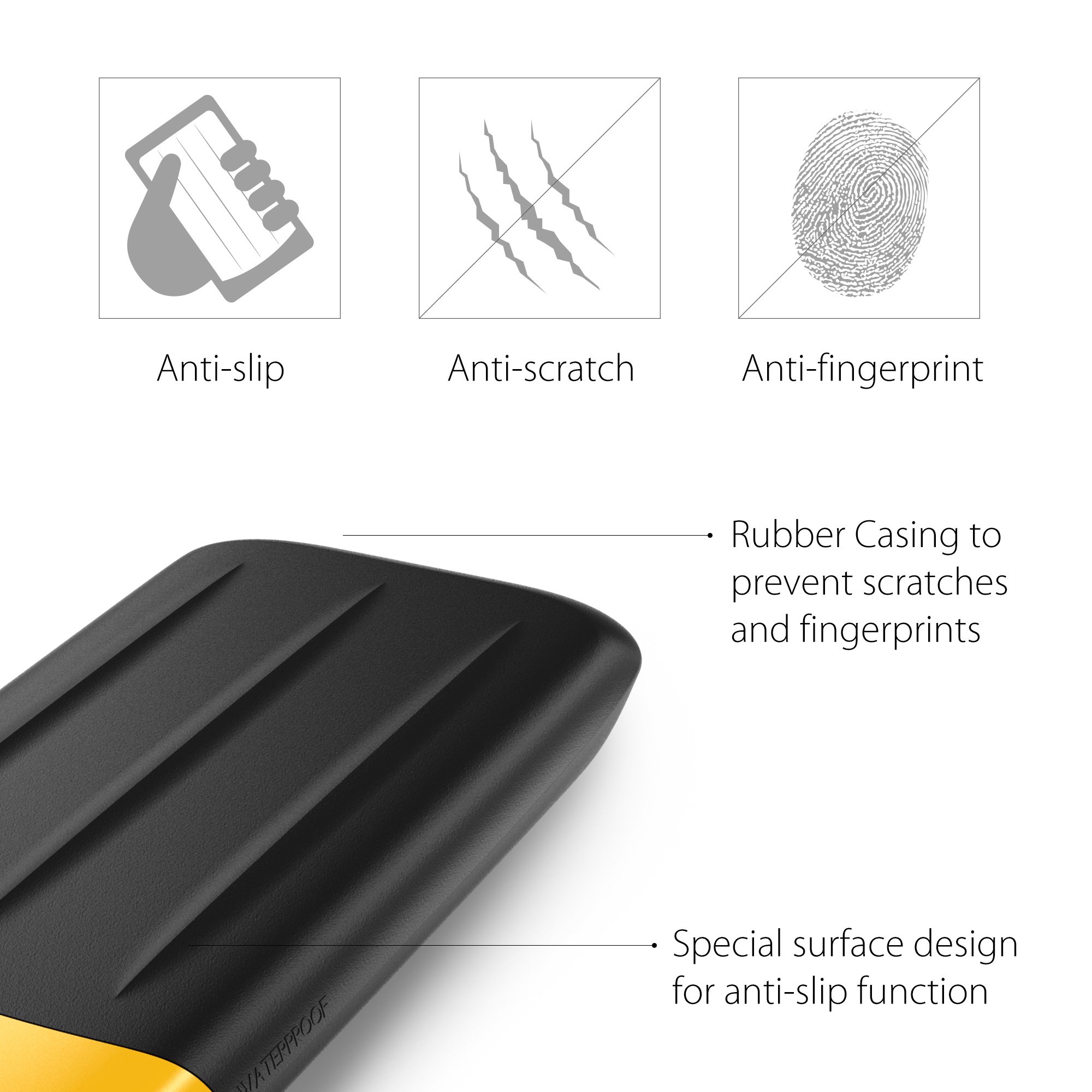 Silicon Power 1TB Rugged Armor A65 IP67 Shockproof/Waterproof USB 3.0 2.5-inch Military Grade Portable External Hard Drive for PC, Mac, Xbox One and Xbox 360, Black