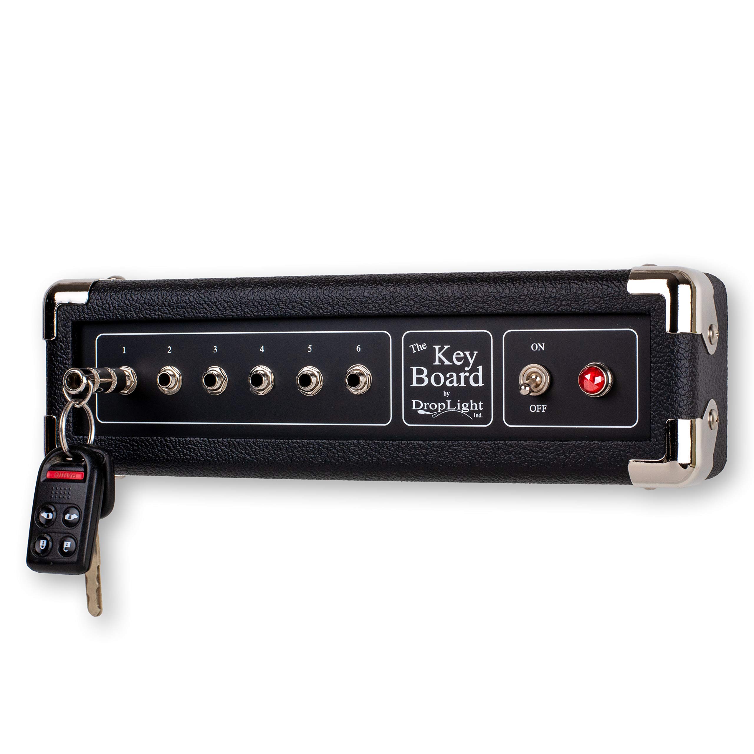 DropLight Ind. Handcrafted Guitar Amp Wall Mounted Key Holder with 6 Keychains (Hammer)