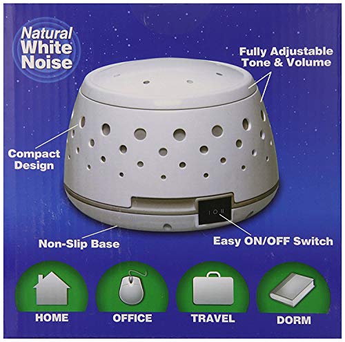 White Noise Sound Machine - Real Fan Sleep Aid, Noise Cancelling for Office Privacy, Home, Baby & Adults - Portable, Travel Friendly Sleep Machine