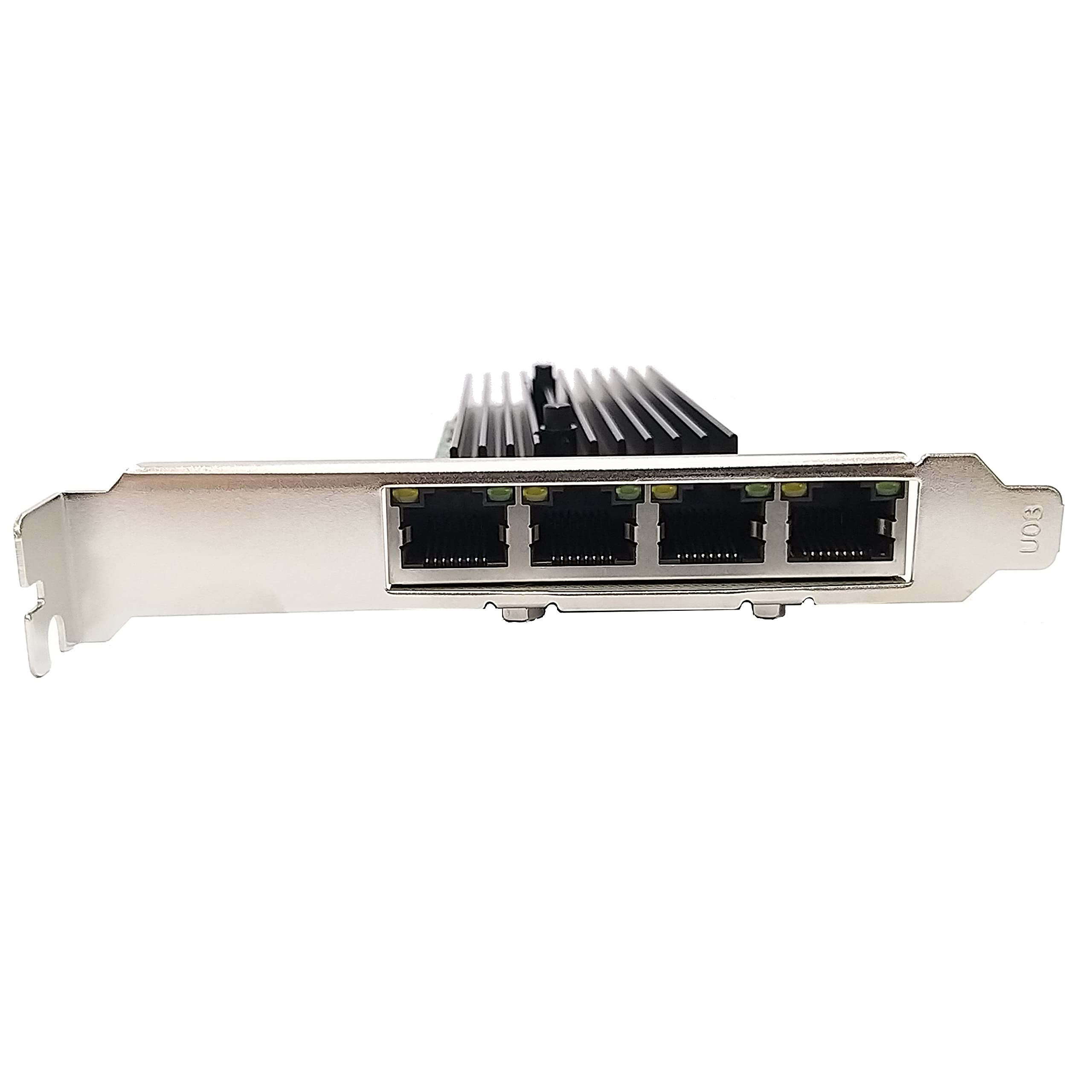 HINYSENO 4 Port RJ-45 10/100/1000Mbps PCI-Express x 4 Gigabit Ethernet Server Adapter Quad-Port Network Interface Controller Card for Intel 82576 Chipset, Compare to Intel 82576