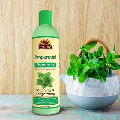 OKAY PEPPERMINT Soothing and Invigorating SHAMPOO 12oz / 355ml