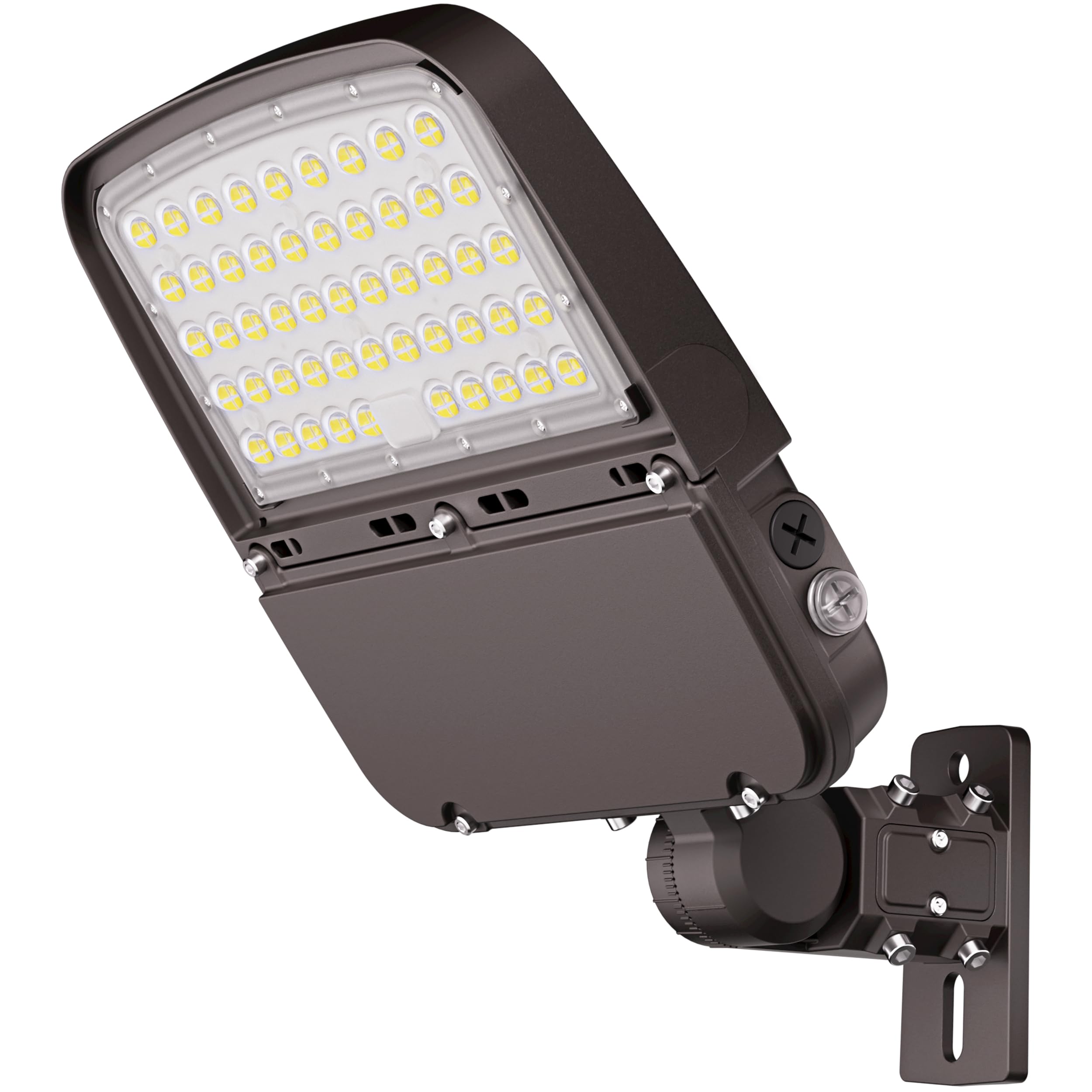 CINOTON 150W/100W/75W LED Parking Lot Light Outdoor 22500LM, 100-277V Dusk to Dawn IP65 Waterproof Commercial Street Light with Arm & Slipfitter Mount for Warehouse, 5000K Daylight ETL Listed 1 Pack
