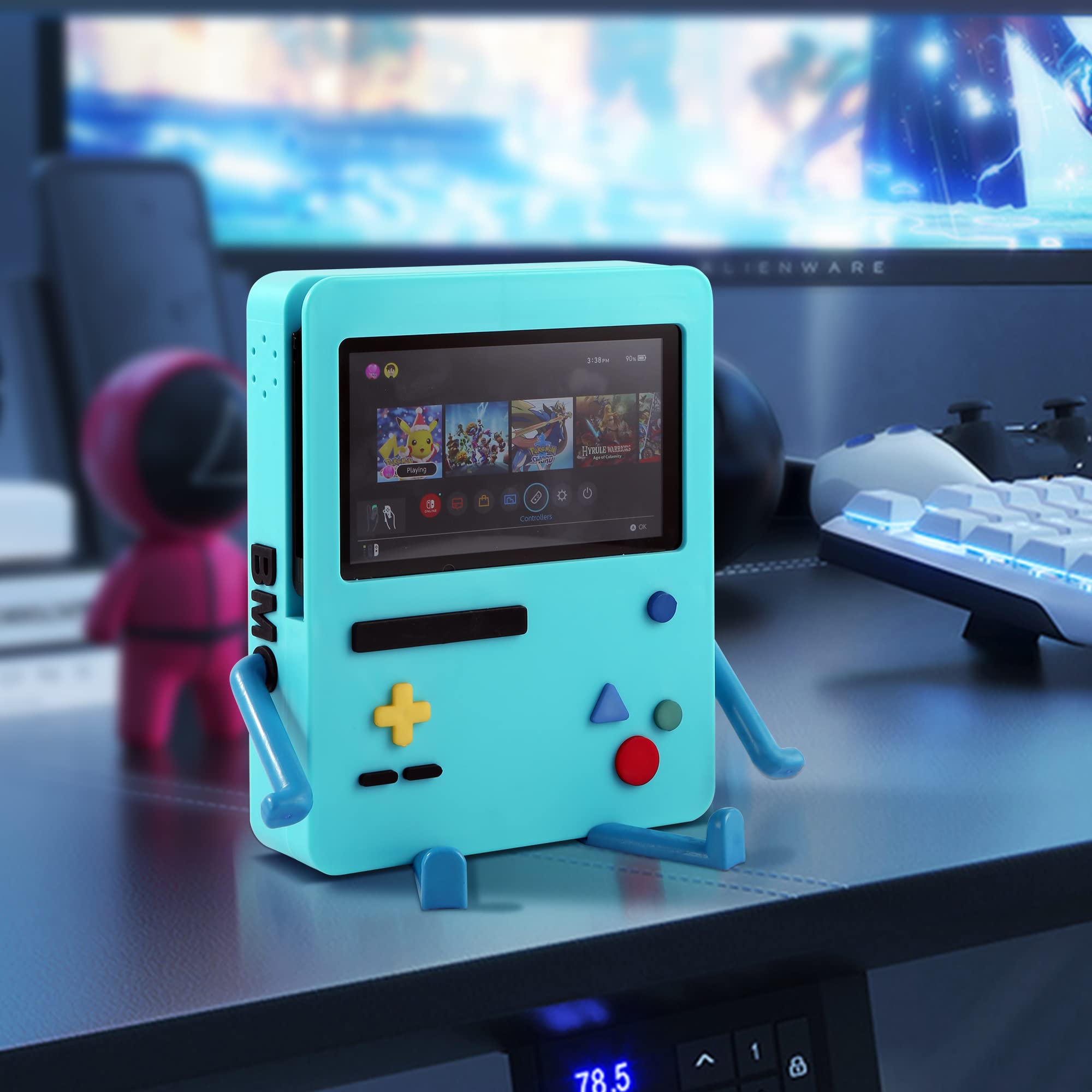 GRAPMKTG Charging Stand Unique Gifts for Game Lover Compatible with Nintendo Switch Portable Dock Blue