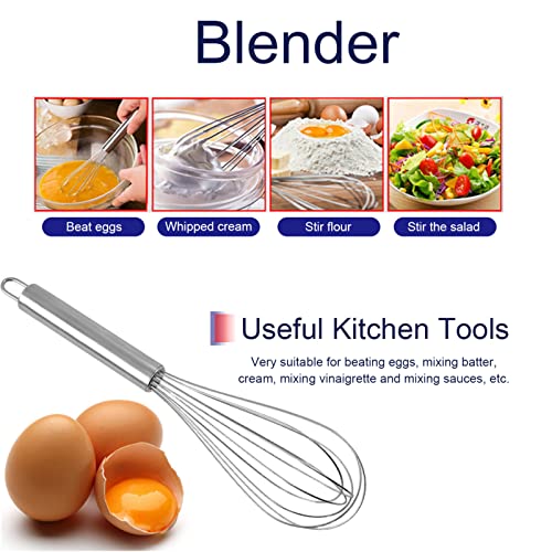 kitchen Wire Whip, Stainless Steel Spring Whisk, LightWeight Manual Mixers, Portable Cream Egg Beater, Anti Rust Spring Egg Whisk, Versatile Egg Mixing Tool, Durable Wire Whip for Cooking Whipping
