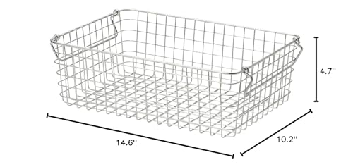 Muji 44831755 Stainless Steel Wire Basket 3, Approx. Width 14.6 x Depth 10.2 x Height 4.7 inches (37 x 26 x 12 cm)
