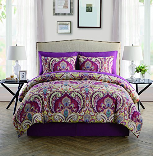 VCNY Home AliciaBohemian Paisley 8 Piece Bed-In-A-Bag Comforter Set, King, Multi