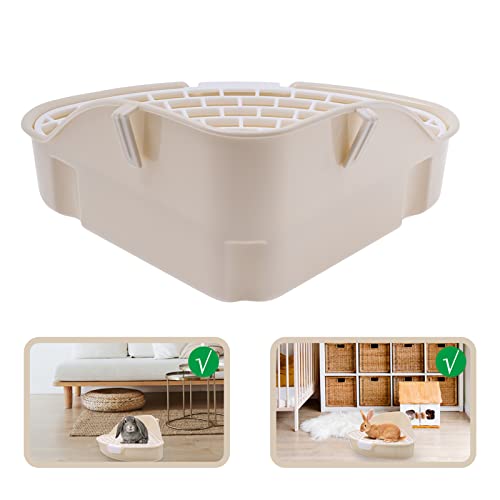 Triangle Potty Trainer Corner Litter Bedding Box Pet Pan for Small Animal/Rabbit/Guinea Pig/galesaur/Hamster/Ferret(White)(9.64"x6.89"x4")