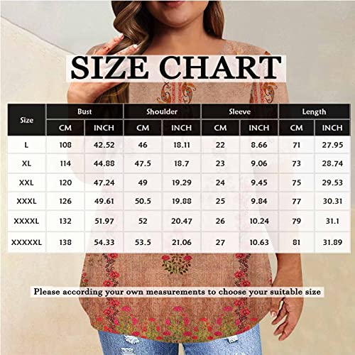 Womens Plus Summer Tops Plus Size Tops for Women Plus Size Tops for Women Summer Short Sleeve Tunics Peals Shirts Floral 01-White 4X-Large