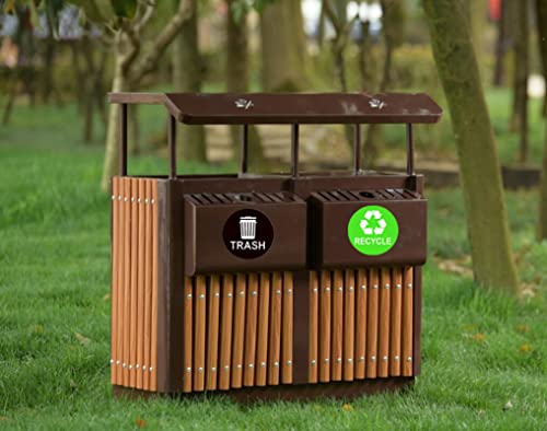 Recycle Sticker Sign Trash Decal Bin Label 8 Pack 4"x4"-Waterproof Organize&Coordinate Garbage Waste from Recycling-Great for Metal Aluminum Steel or Plastic Trash Cans-Indoor&Outdoor