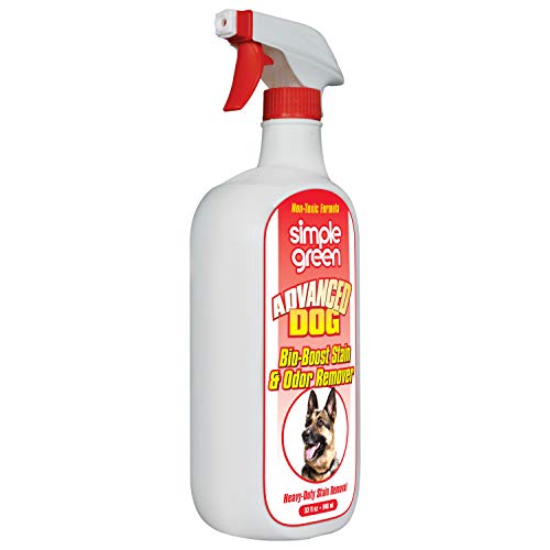 Simple Green Advanced Dog Stain & Odor Remover - Bacteria & Enzyme Cleaner for Large Dogs - Stain Remover for Carpet & Fabric β eliminates Urine Odor (32 oz Sprayer)