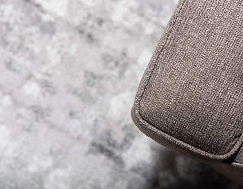 Unique Loom Sofia Collection Area Rug - Larvotto (6' 1" Square, Dark Gray/ Ivory)