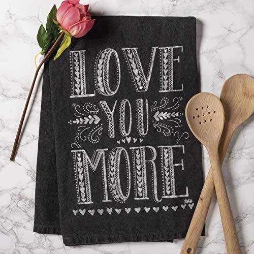 Primitives by Kathy 33355 Cotton Dish Towel, Love You More 28 x 28-Inches