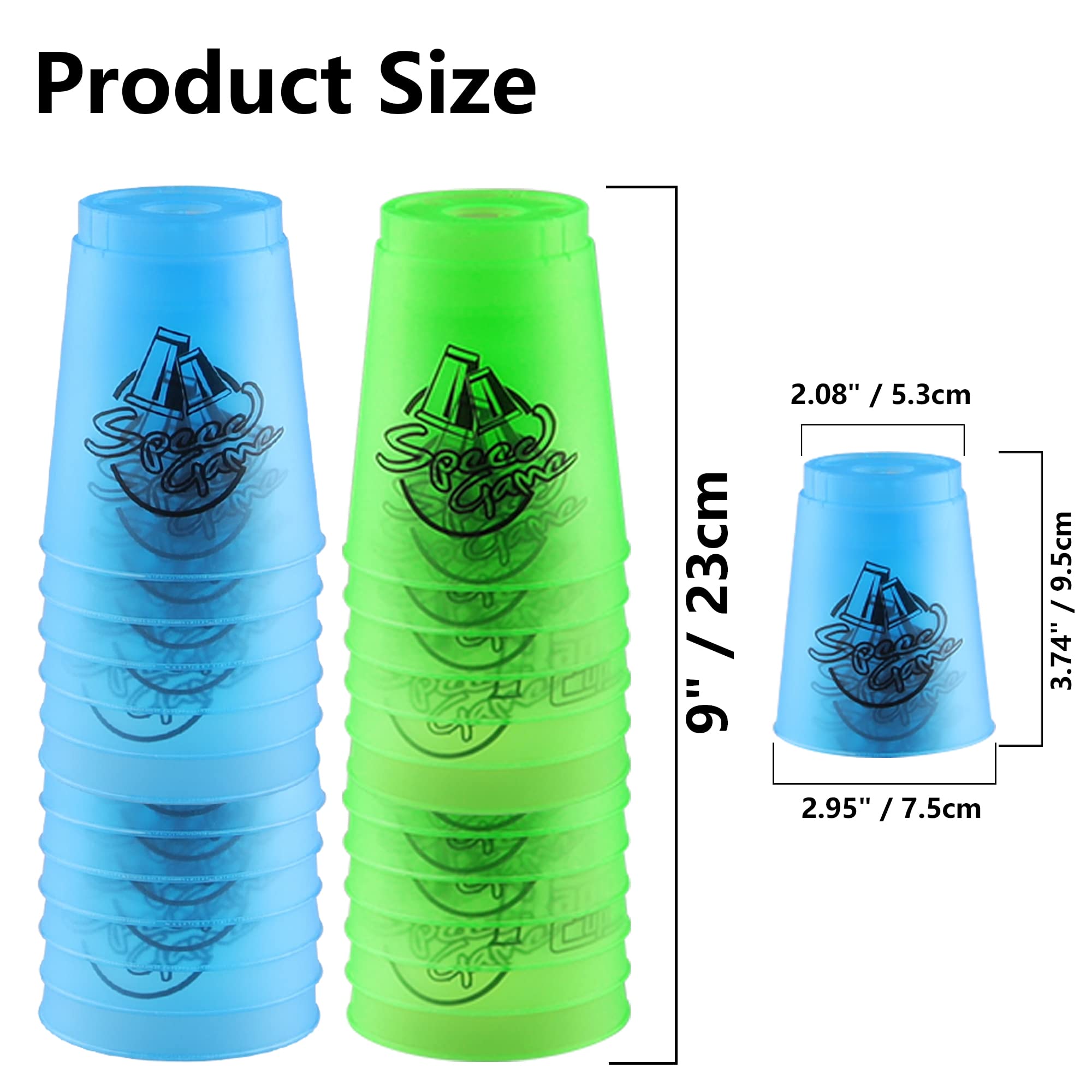 VIKEDIWZL Quick Stack Cups Game, 24pcs Sport Stacking Cups Game Set Sports Training Game for Boys Girls Kids Stacking Cups Travel Party Challenge Competition Classic Family Game Great Gift